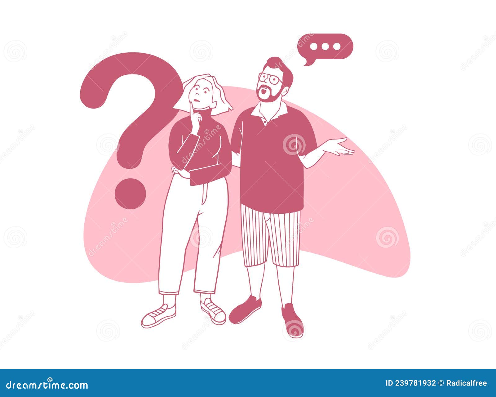 Smart Man and Woman Solving a Problem. Stock Vector - Illustration of ...