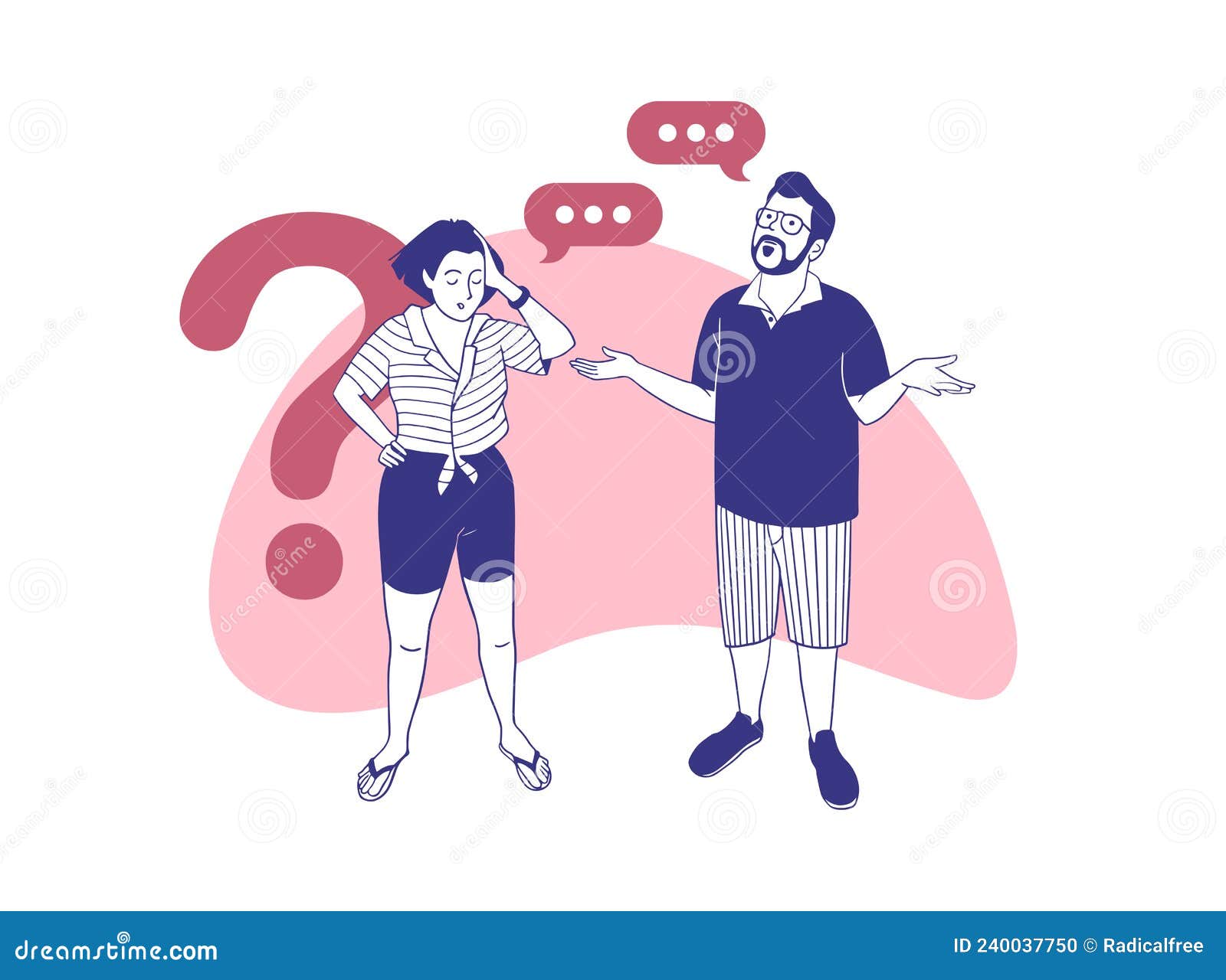 Smart Man and Woman Solving a Problem. Stock Vector - Illustration of ...