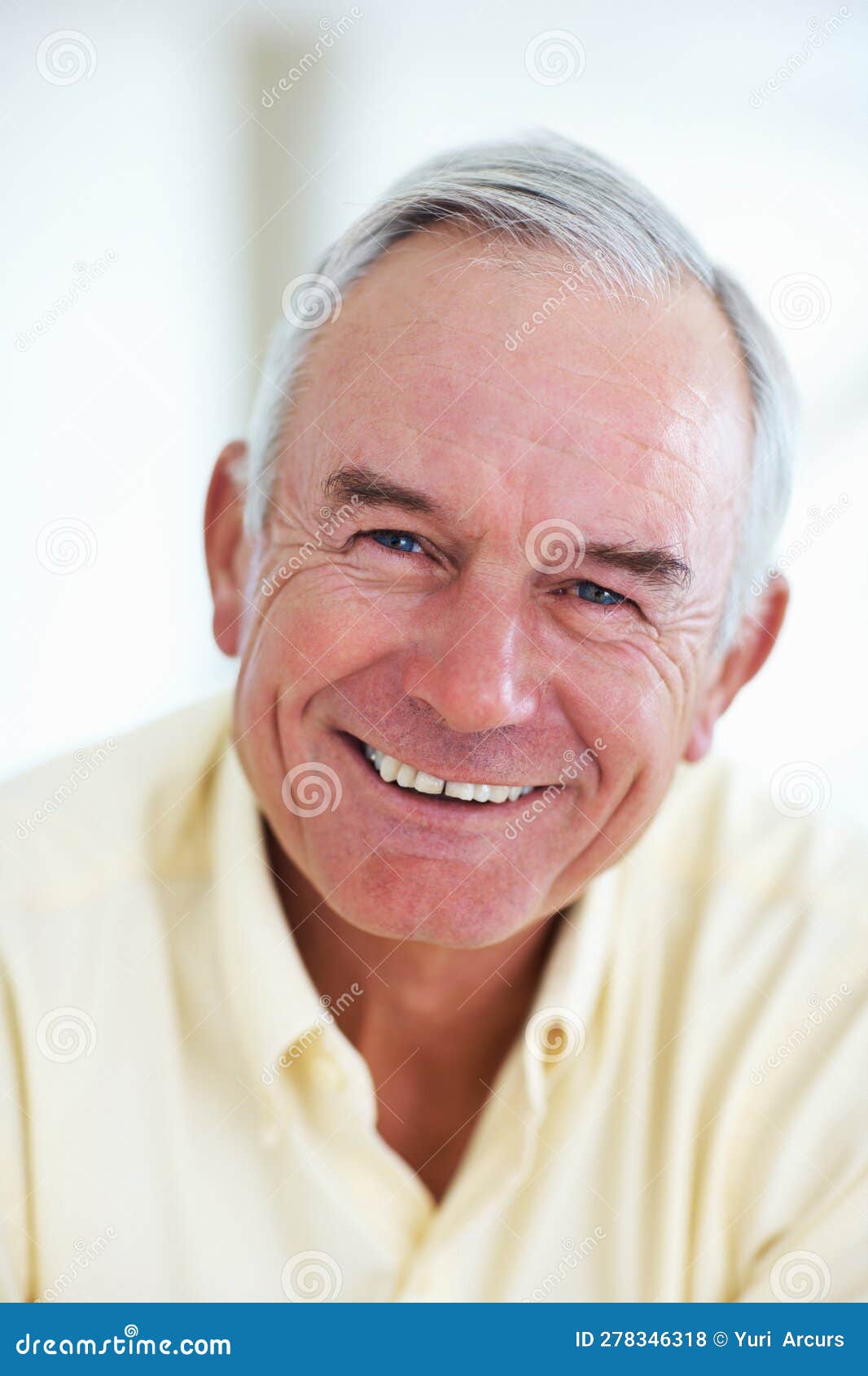 Smart Mature Man Smiling. Portrait of Smart Mature Man Smiling at You ...