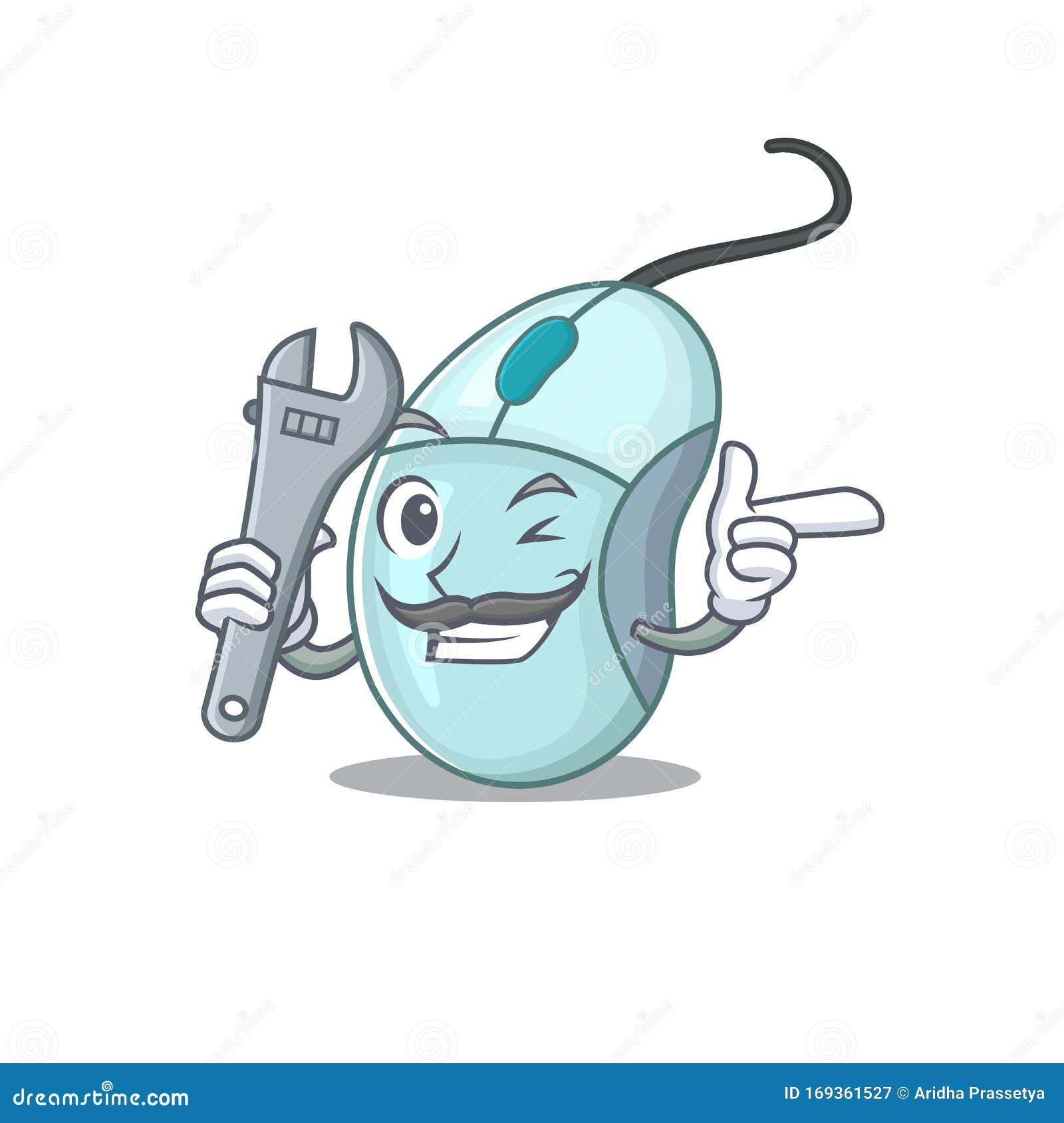 Smart Mechanic Computer Mouse Cartoon Character Design Stock Vector ...