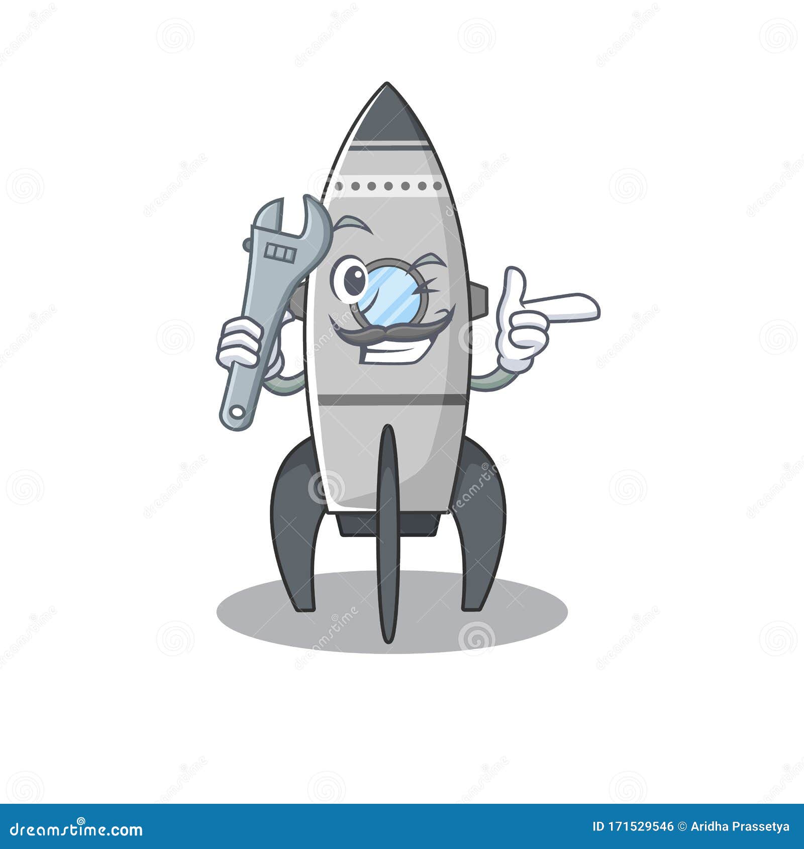 Smart Mechanic Rocket Cartoon in Character Design Stock Vector ...