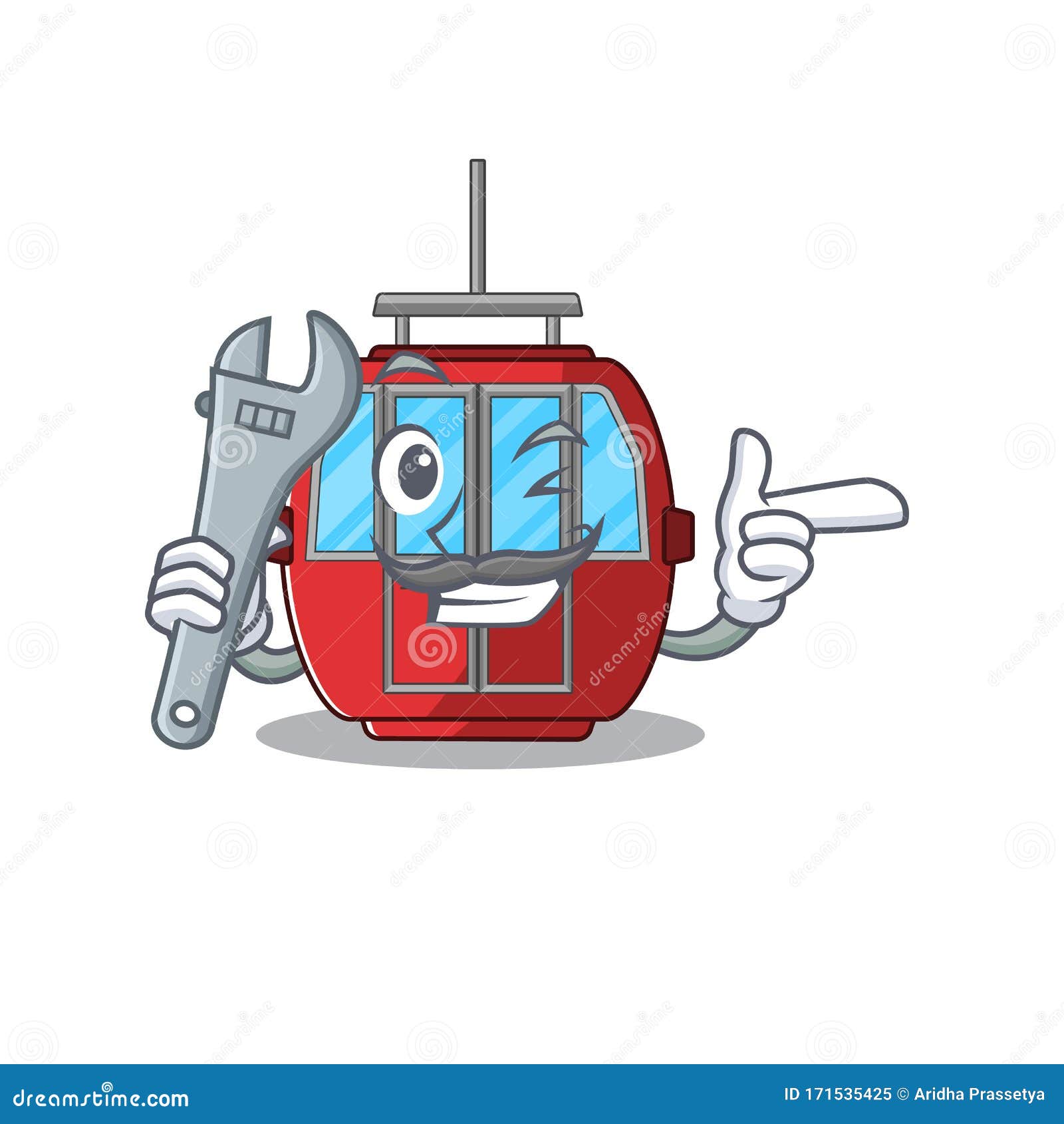 Ropeway Cartoon Concept In Sailor Wearing Hat Vector Illustration ...