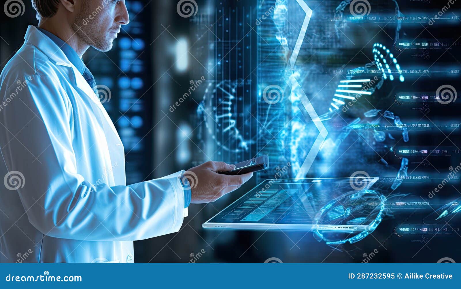Smart Medical Doctor Working with Modern Computer Interface As Concept ...