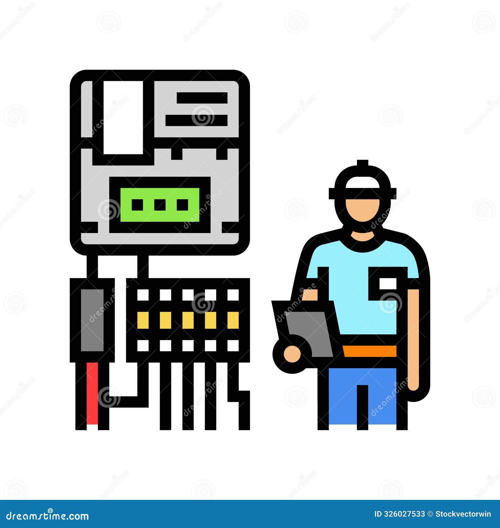 Smart Meter Installation Color Icon Vector Illustration Stock ...