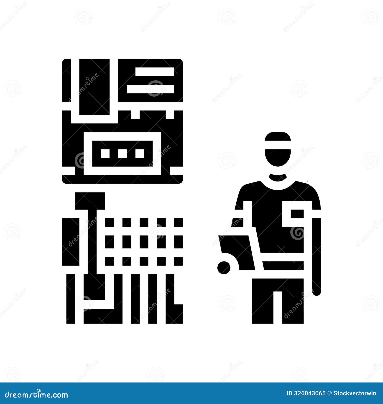 Smart Meter Installation Glyph Icon Vector Illustration Stock ...