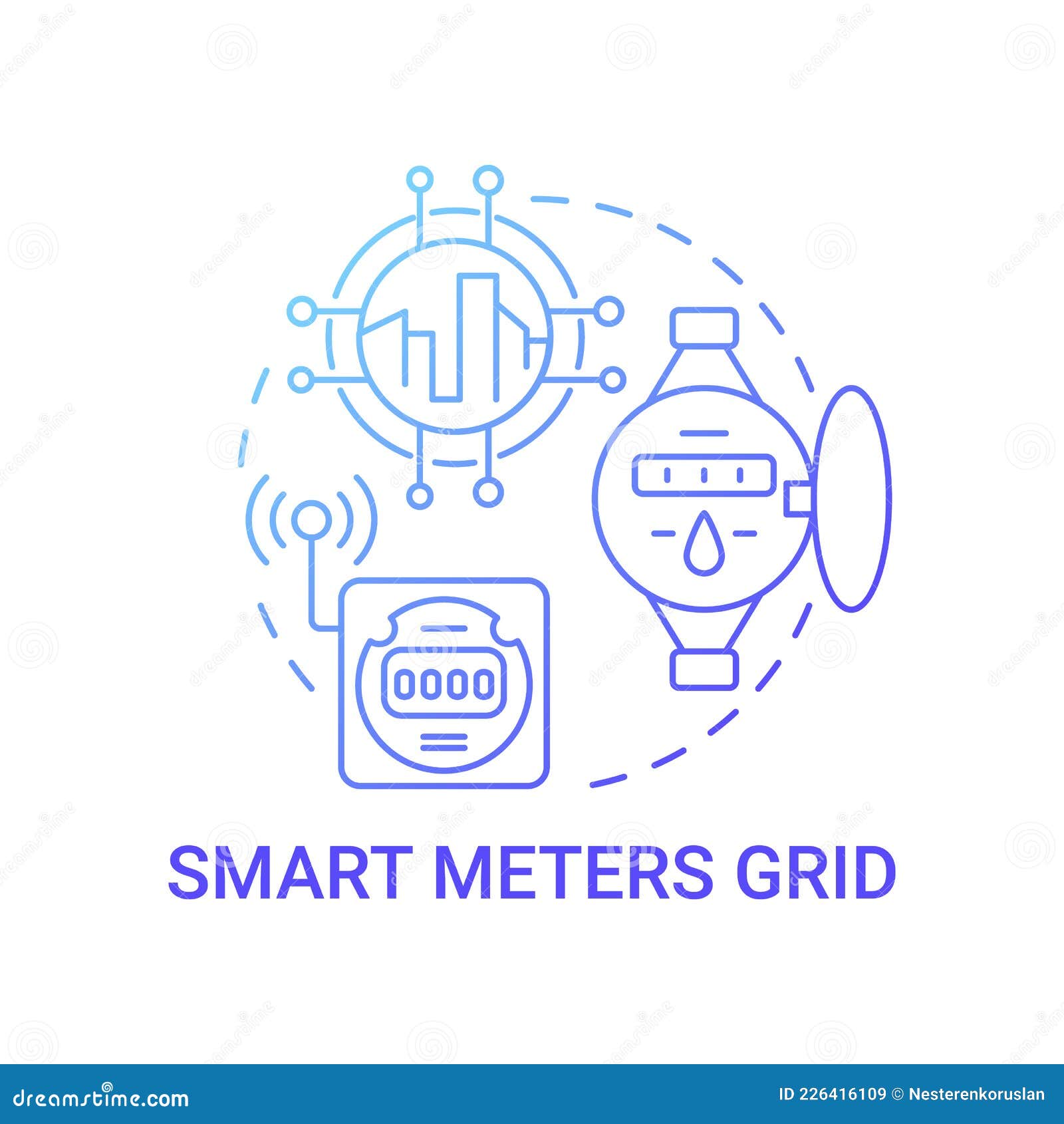 Smart Meters Grid Gradient Blue Concept Icon Stock Vector ... Smart Meters Grid Gradient Blue Concept Icon Stock Vector ...