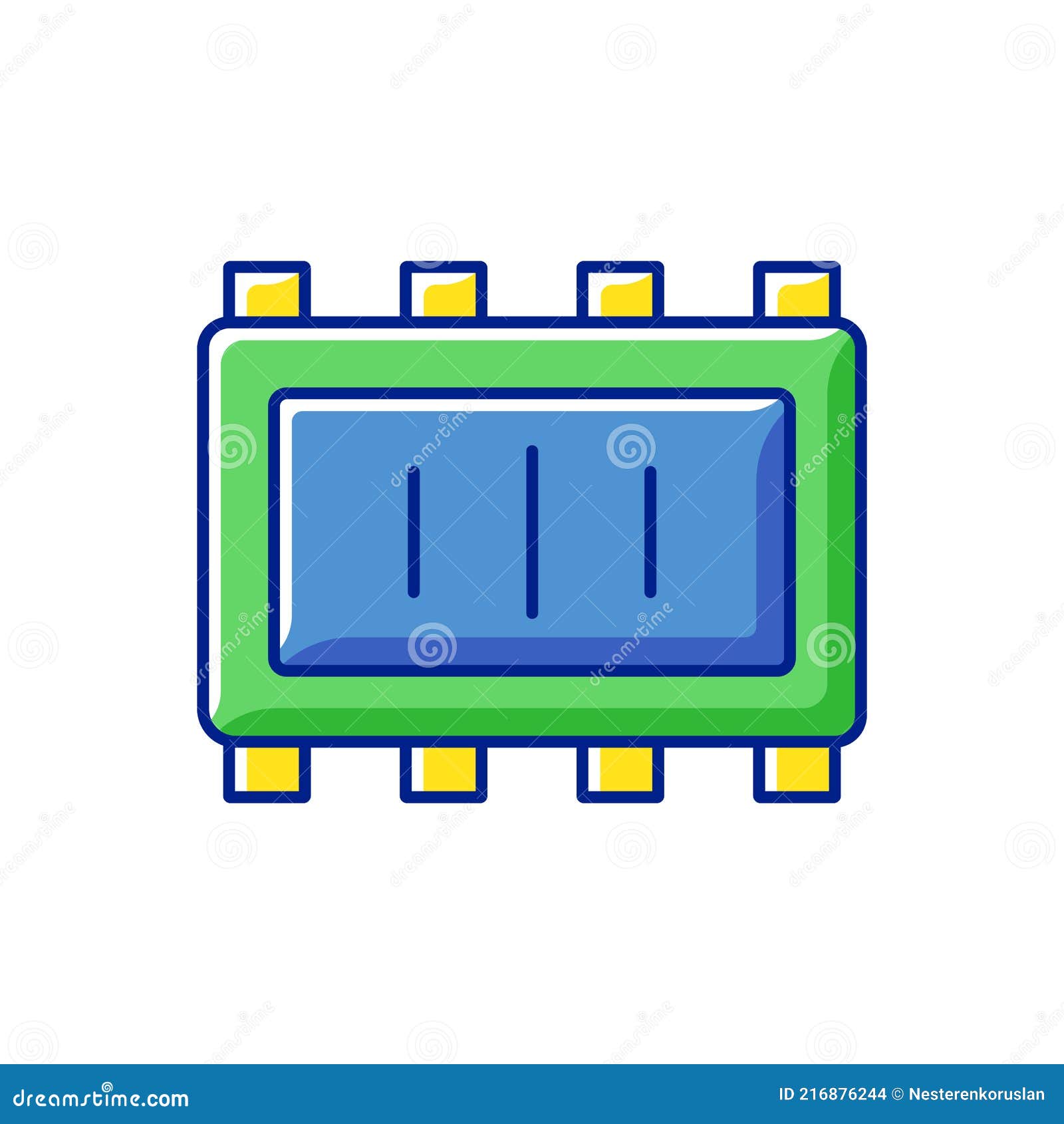 Smart Microchip Parts RGB Color Icon Stock Vector - Illustration of ...