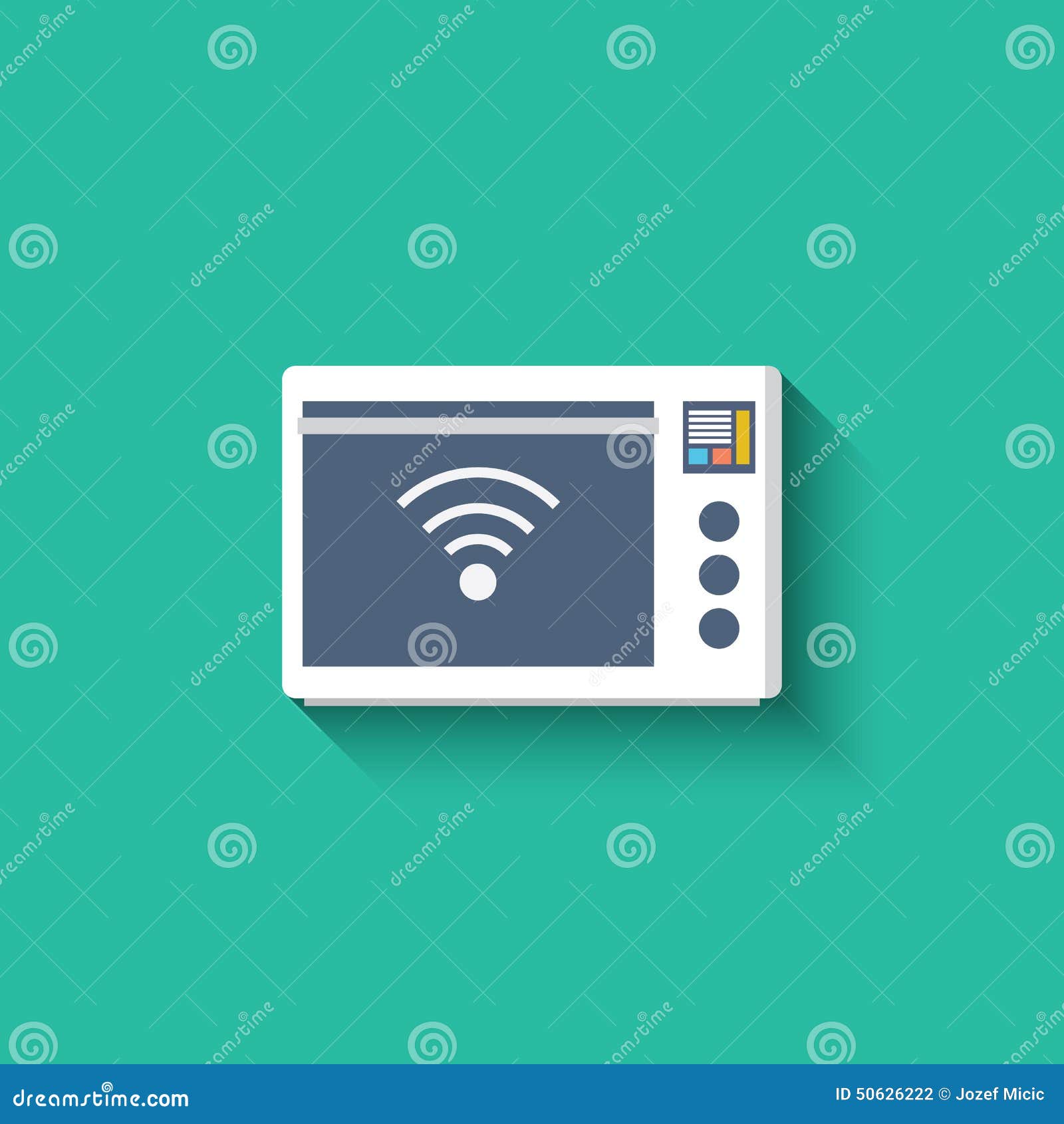 Smart Microwave Oven Icon. Smart Kitchen Stock Vector - Illustration of ...