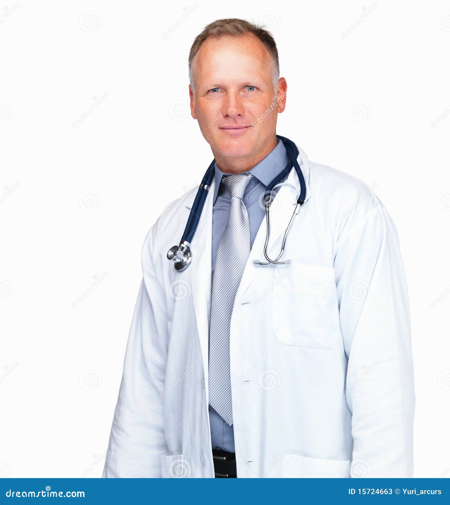 Smart Middle Aged Doctor Isolated Over White Stock Image - Image of ...