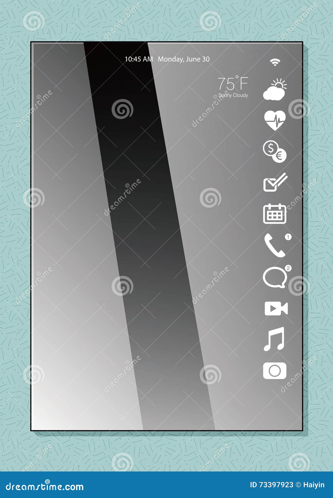 Smart mirror concept stock vector. Illustration of chat - 73397923