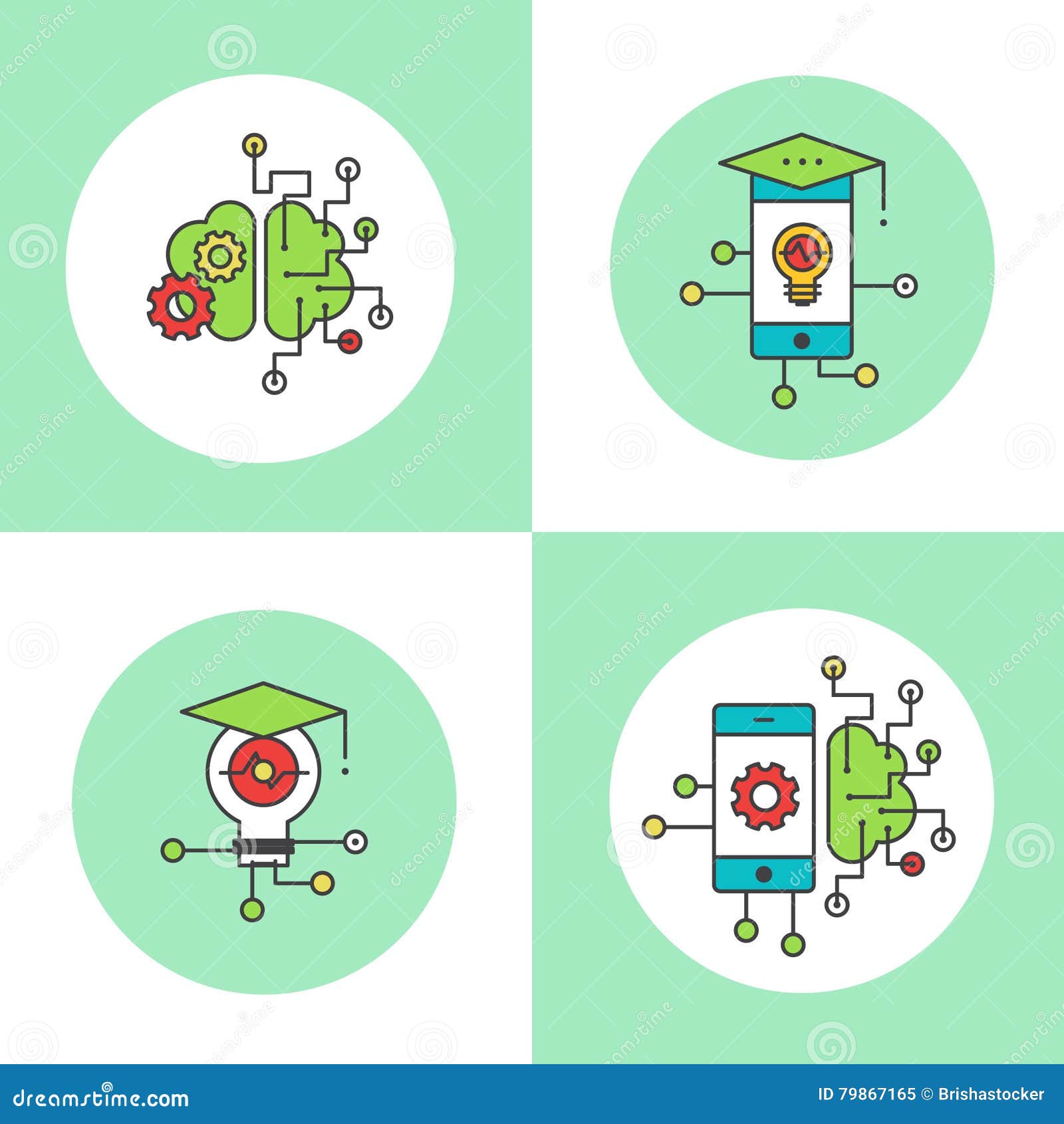 Smart Mobile Application Settings Icon Set Stock Illustration ...