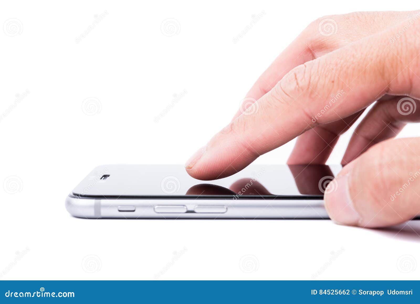 Smart Mobile Phone Finger Touch on Touchscreen Stock Photo - Image of ...