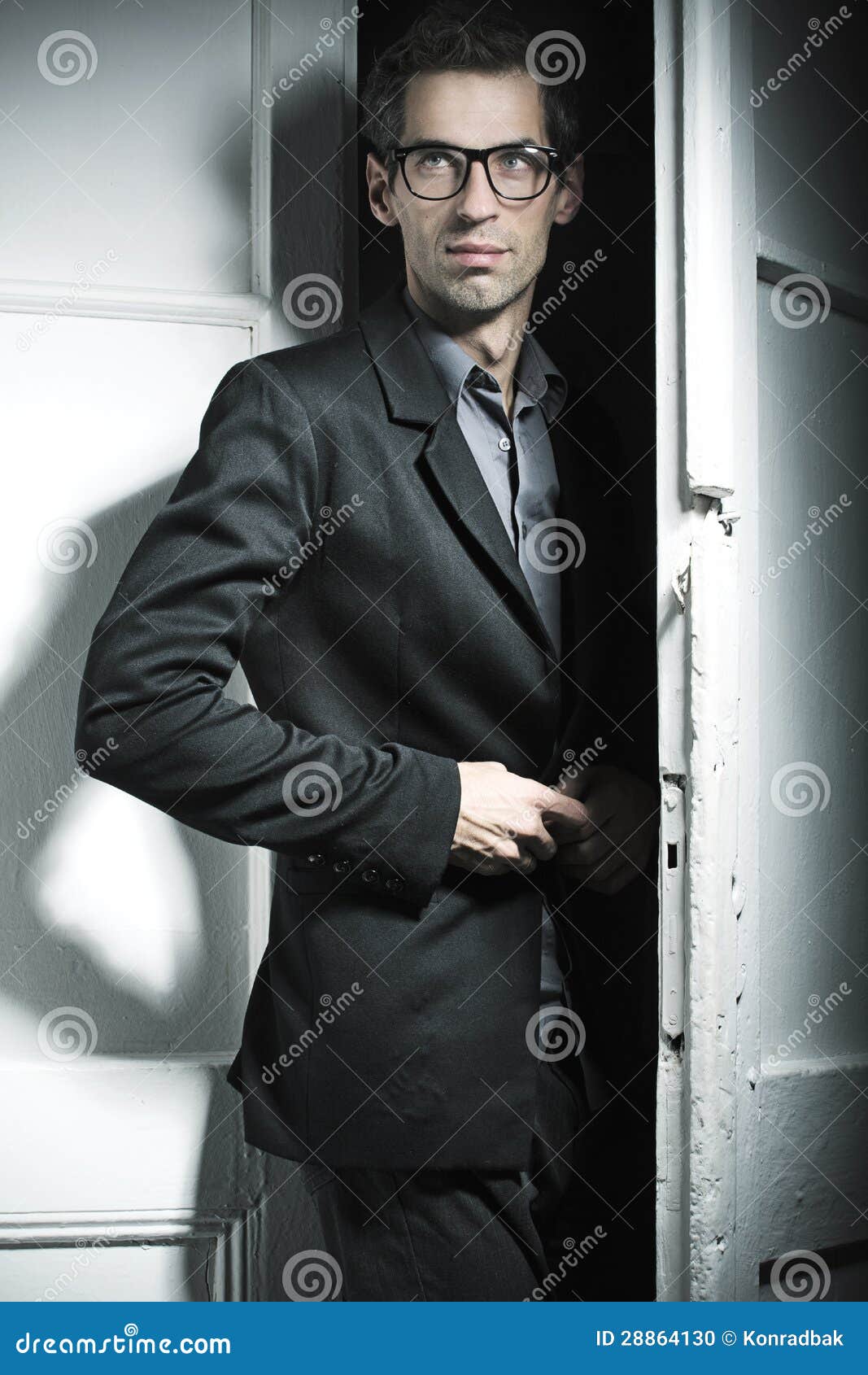 Smart Model Wearing Black Suit Stock Photo - Image of businessman, calm ...