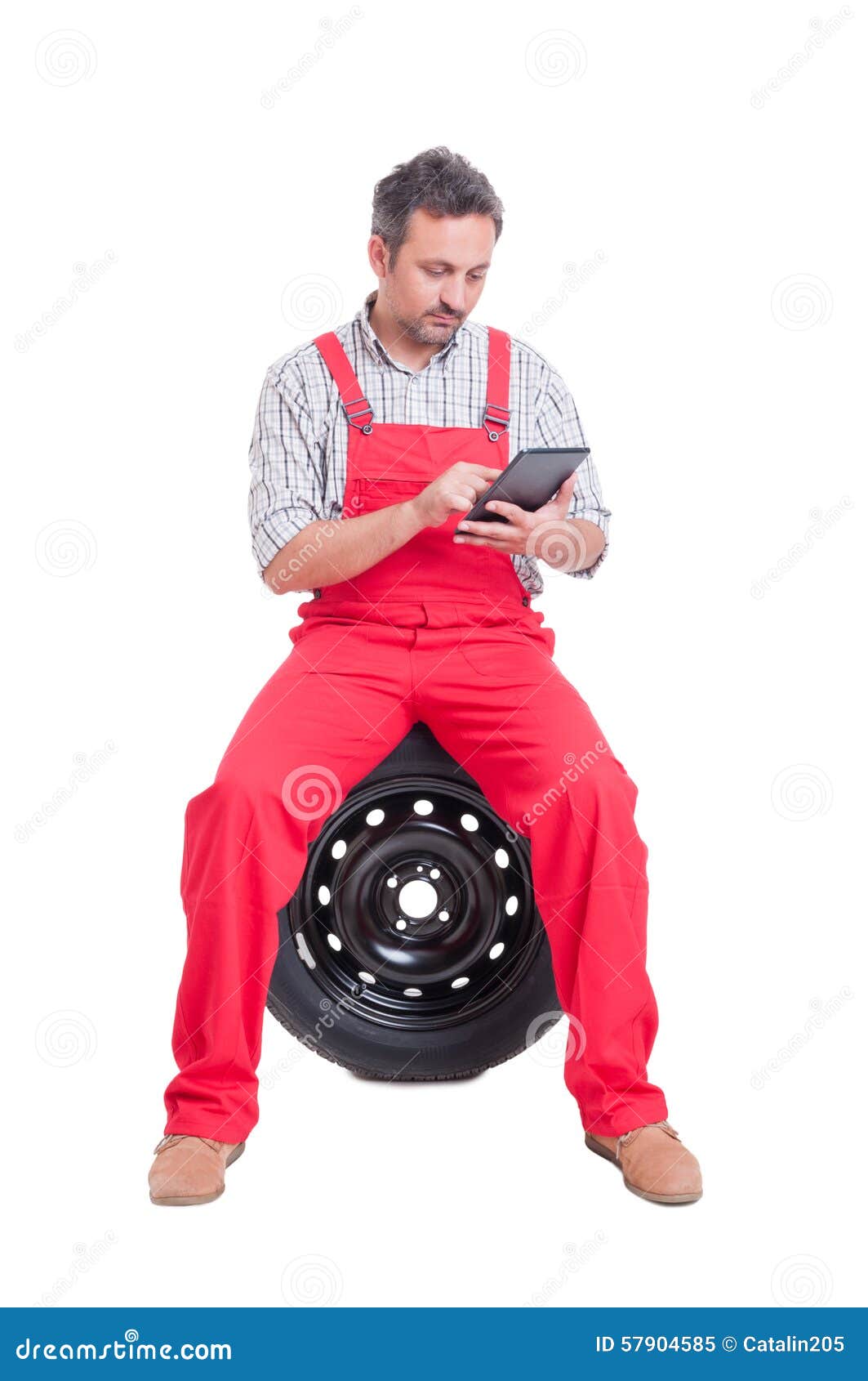 Smart and Modern Auto Mechanic Using Tablet Stock Image - Image of ...