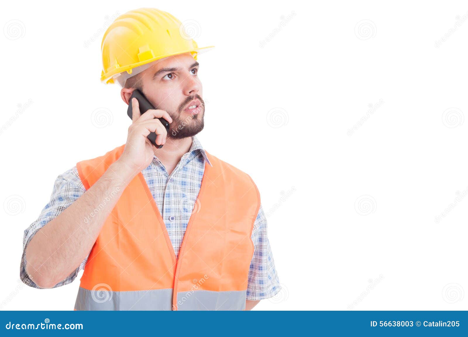 Smart and Modern Engineer Talking on Smartphone Stock Image - Image of ...