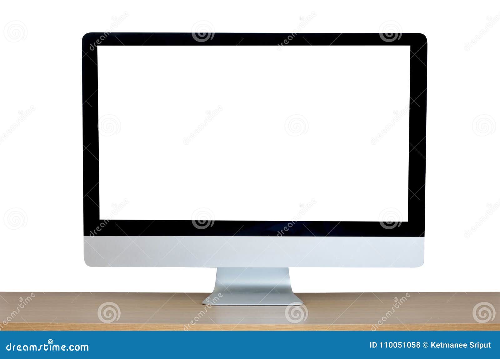 Smart Modern PC with Blank White Screen Stock Photo - Image of laptop ...