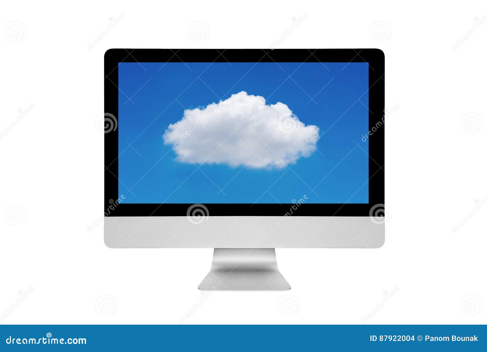 Smart Modern PC Showing Cloud Computing Technology on Screen Stock ...