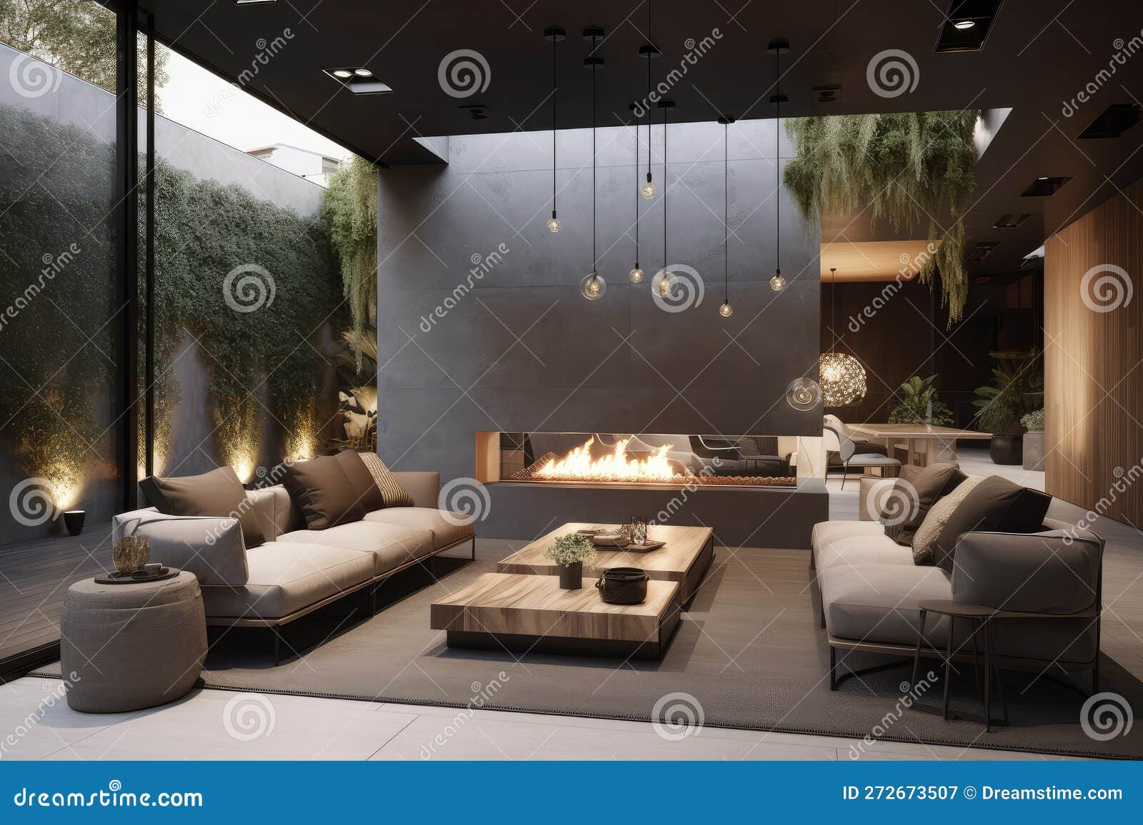 A Smart Modern Terrace with Fireplace is a Technologically Advanced and ...