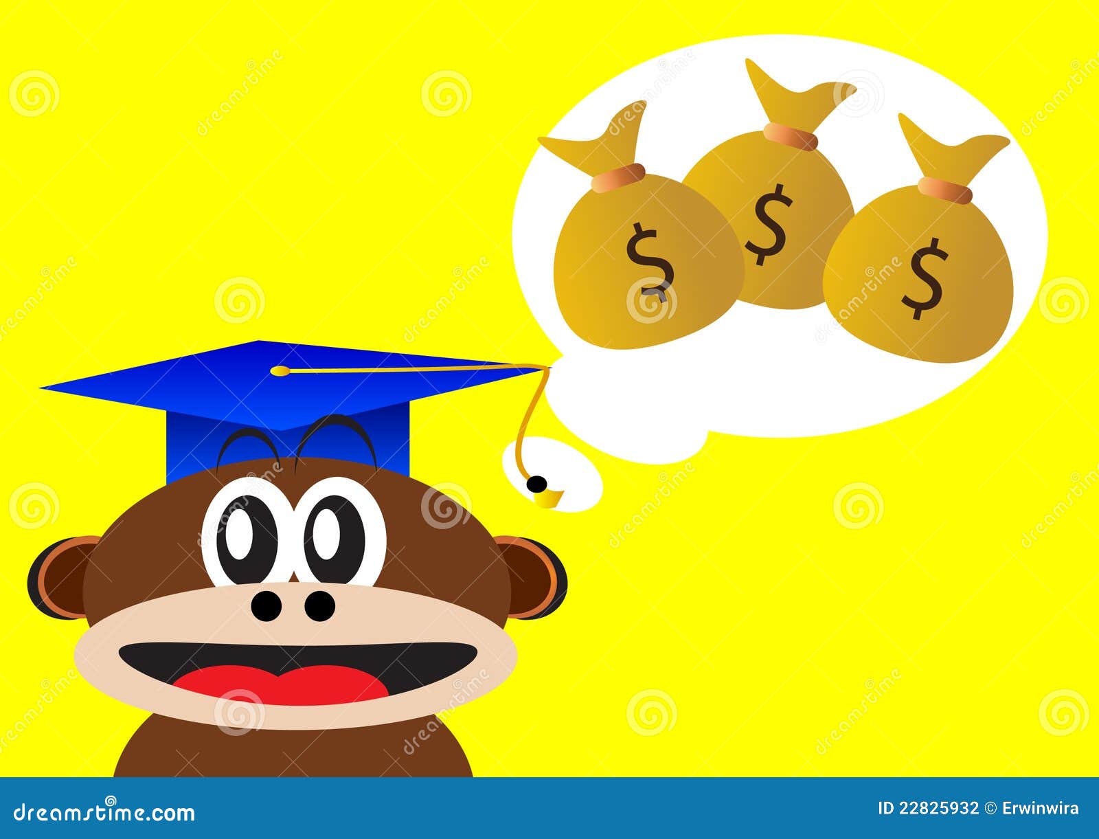 Smart monkey stock vector. Illustration of collage, face - 22825932