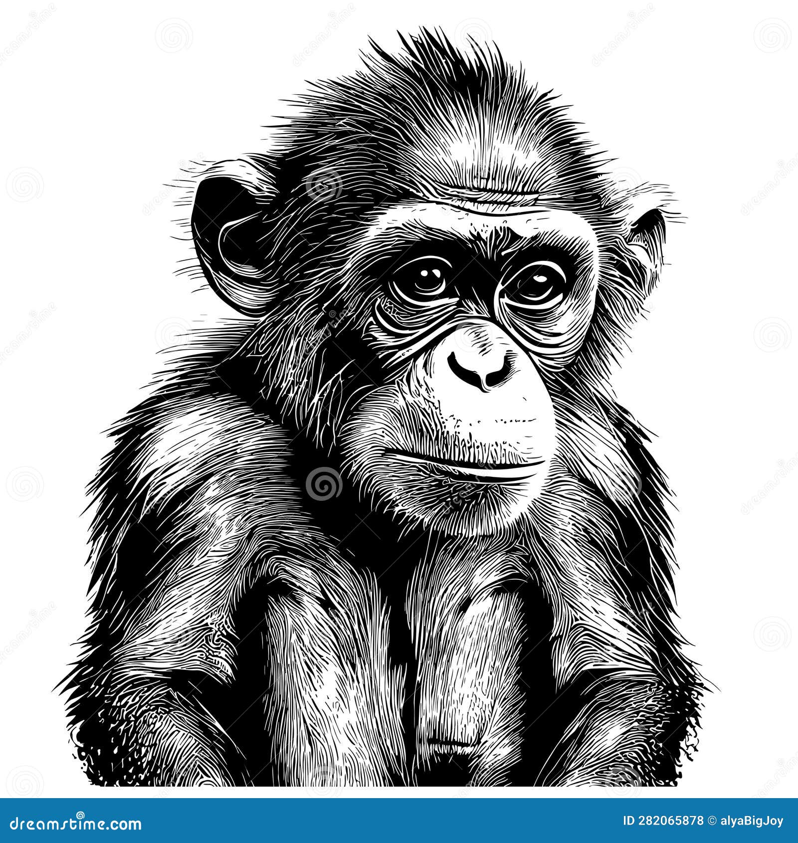 Smart Monkey Sketch Hand Drawn in Doodle Style Vector Illustration ...