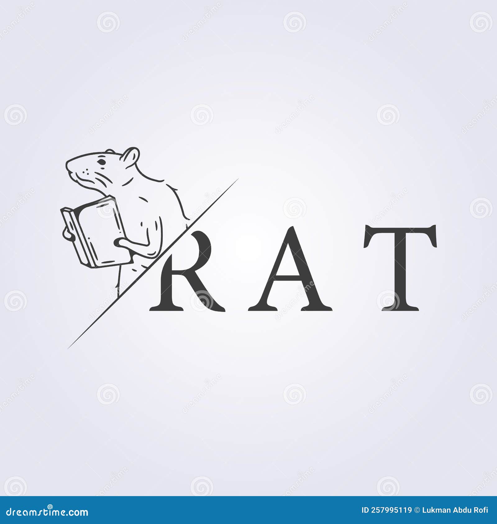 Smart Mouse or Rat Lab Line Logo Vector Illustration Design Stock ...