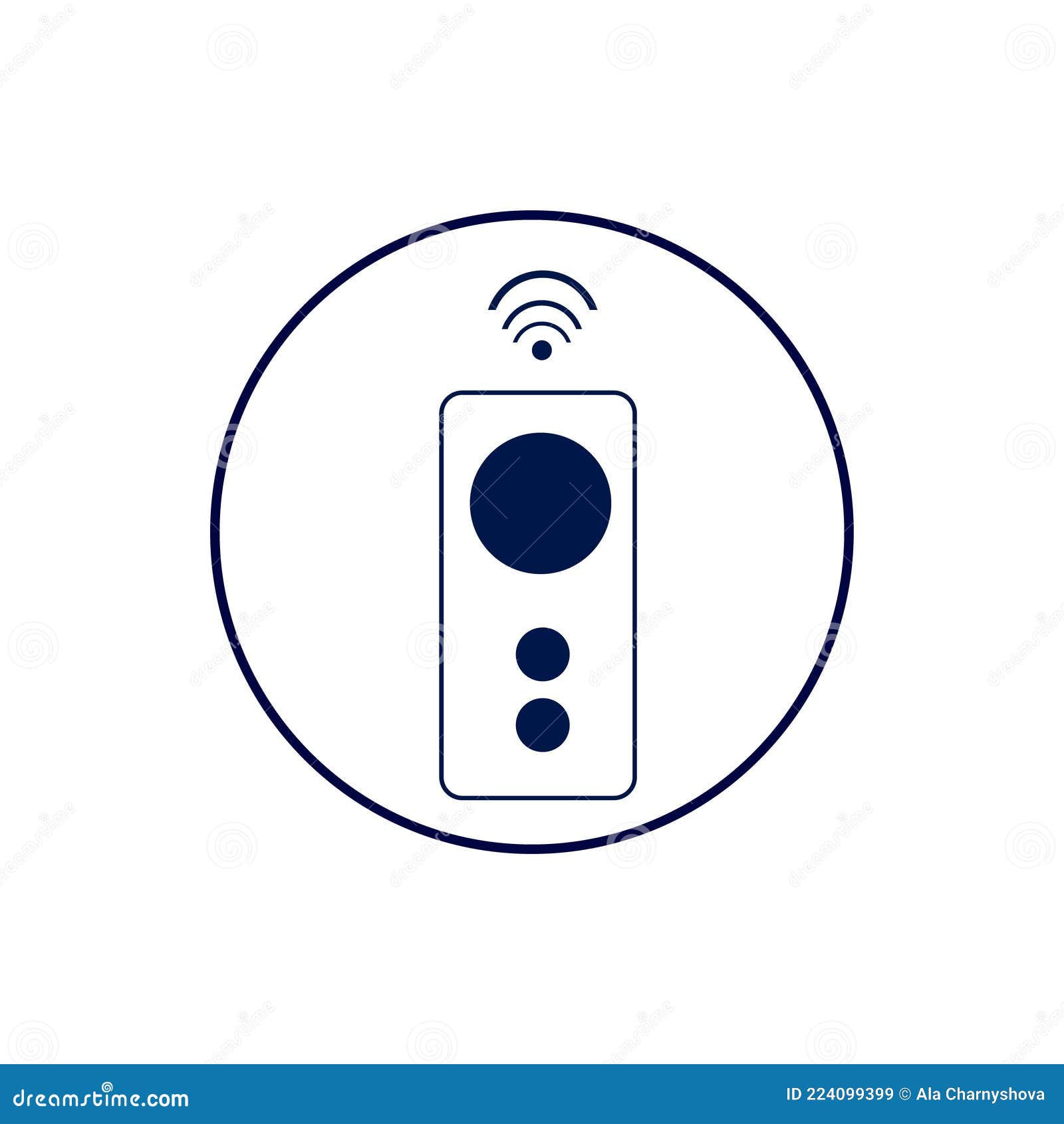 Smart Music System Icon Illustration. Column with Wi-fi Symbol Stock ...