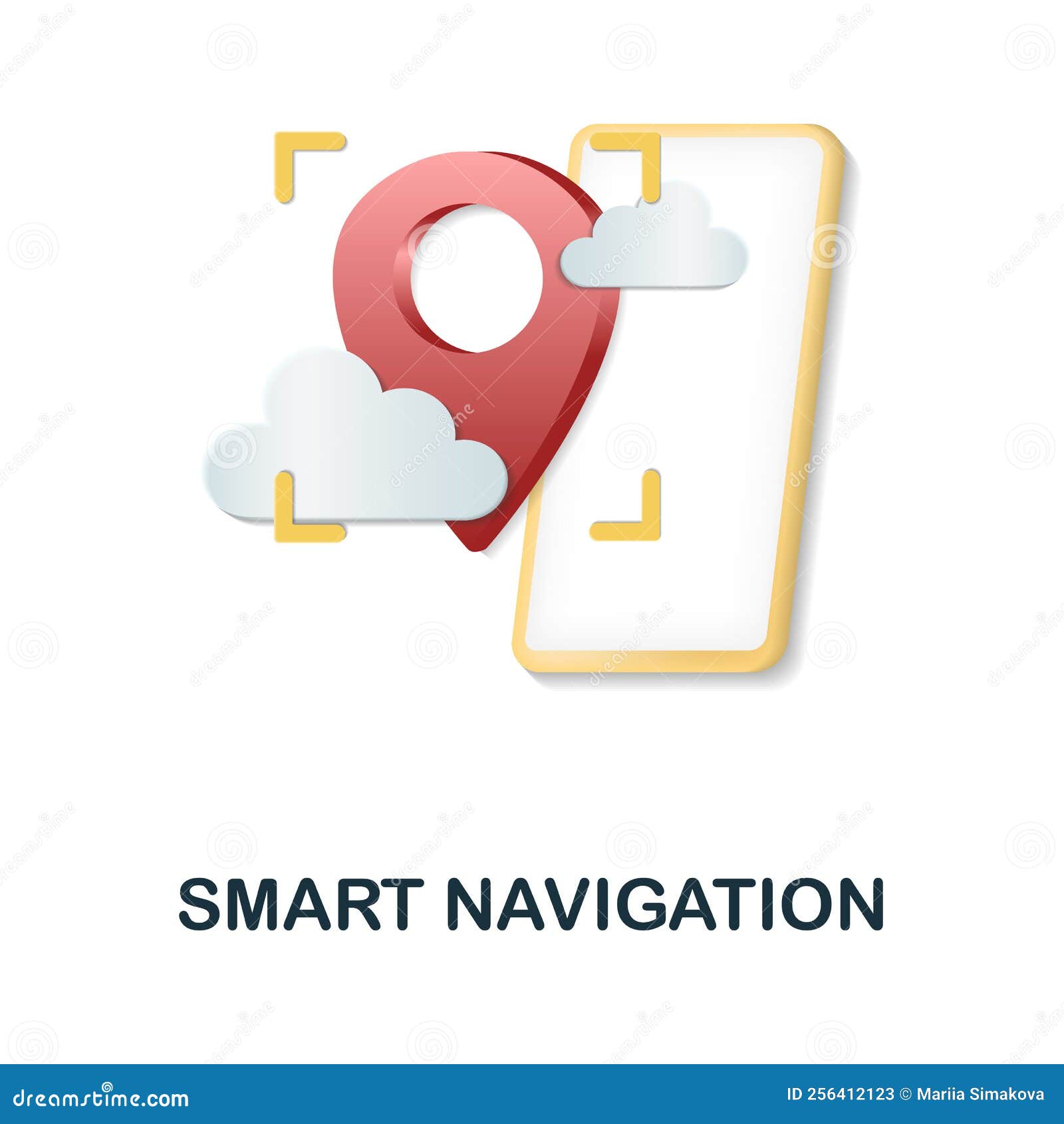 Smart Navigation Icon. 3d Illustration from Internet of Things ...
