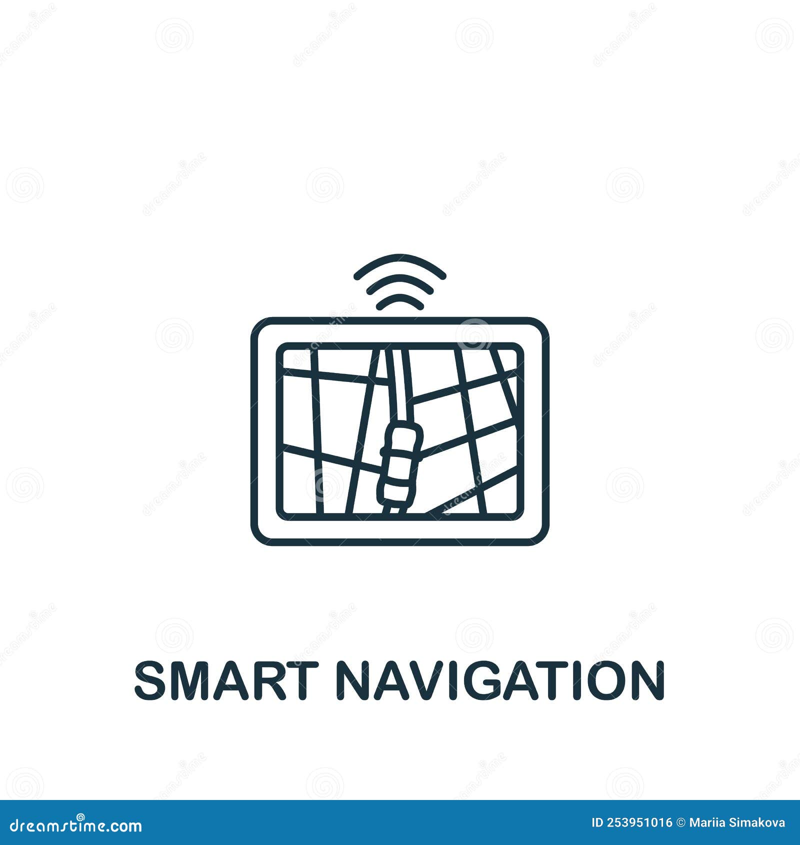 Smart Navigation Icon. Line Simple Icon for Templates, Web Design and ...