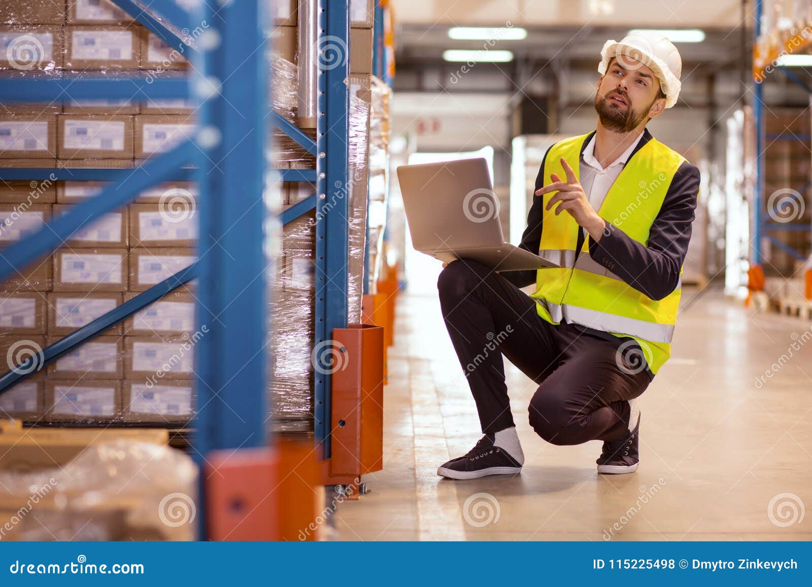 Smart Nice Man Counting Boxes Stock Photo - Image of laptop, business ...