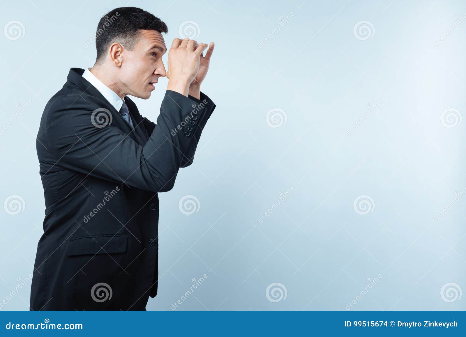 Smart Nice Man Looking in Front of Him Stock Photo - Image of idea ...