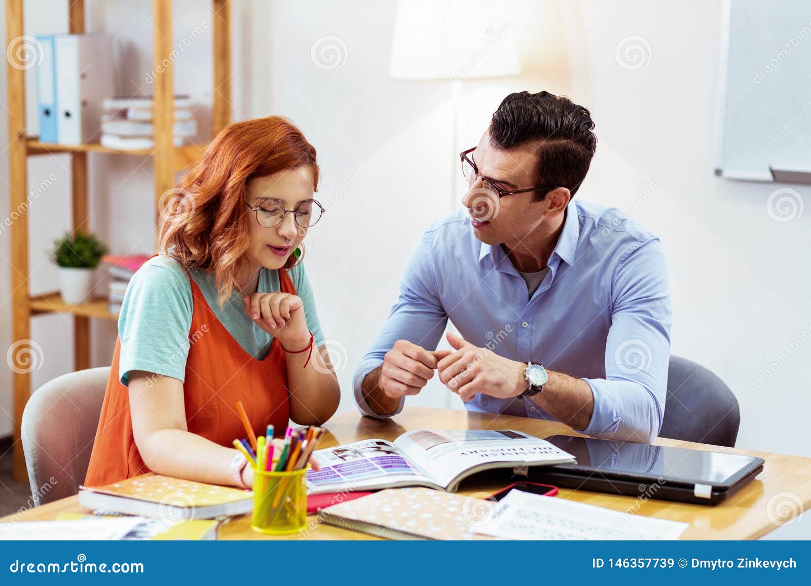 Smart Nice People Preparing a Project Together Stock Image - Image of ...