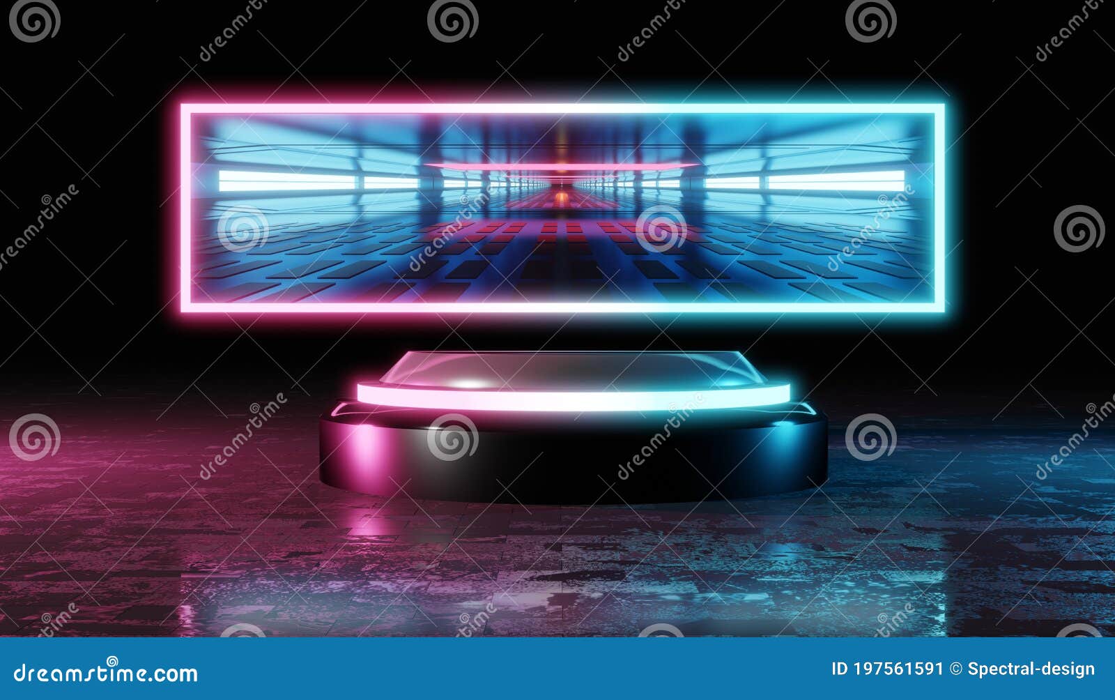 Science Fiction Sign Board Customizable Mockup Stock Illustration ...