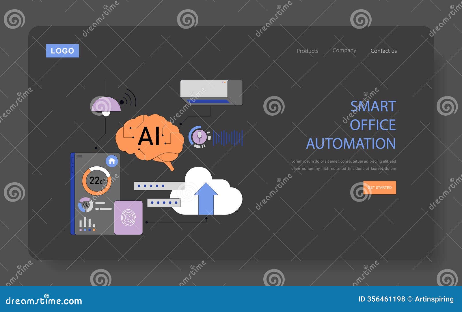 Business Process Automation. Flat Vector Stock Vector - Illustration of ...
