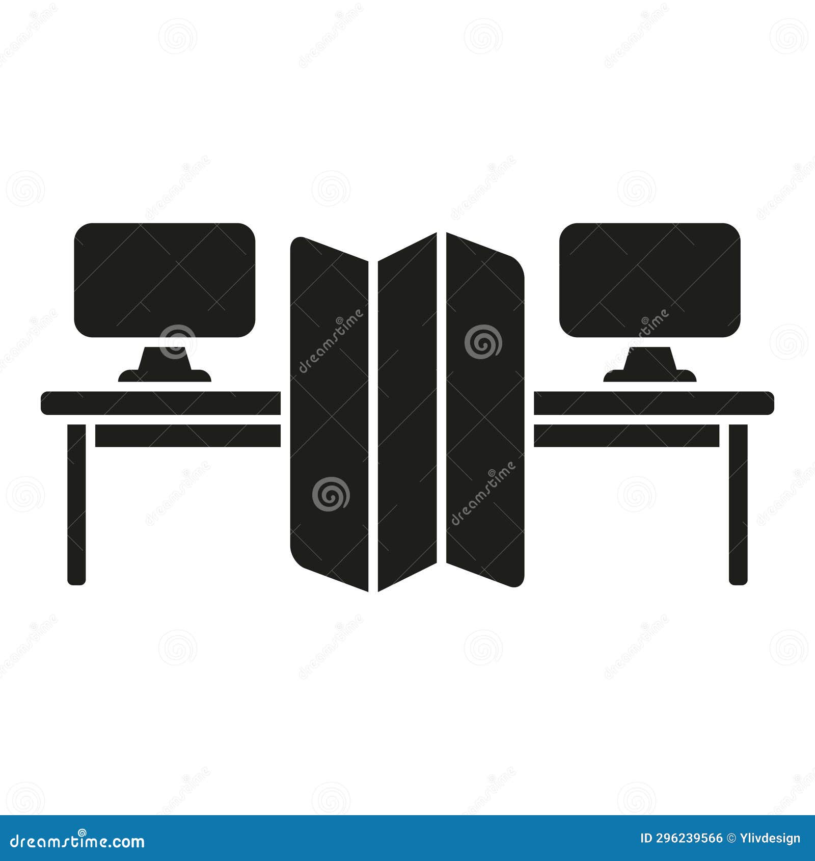Smart Office Desktop Icon Simple Vector. Computer Space Stock ...