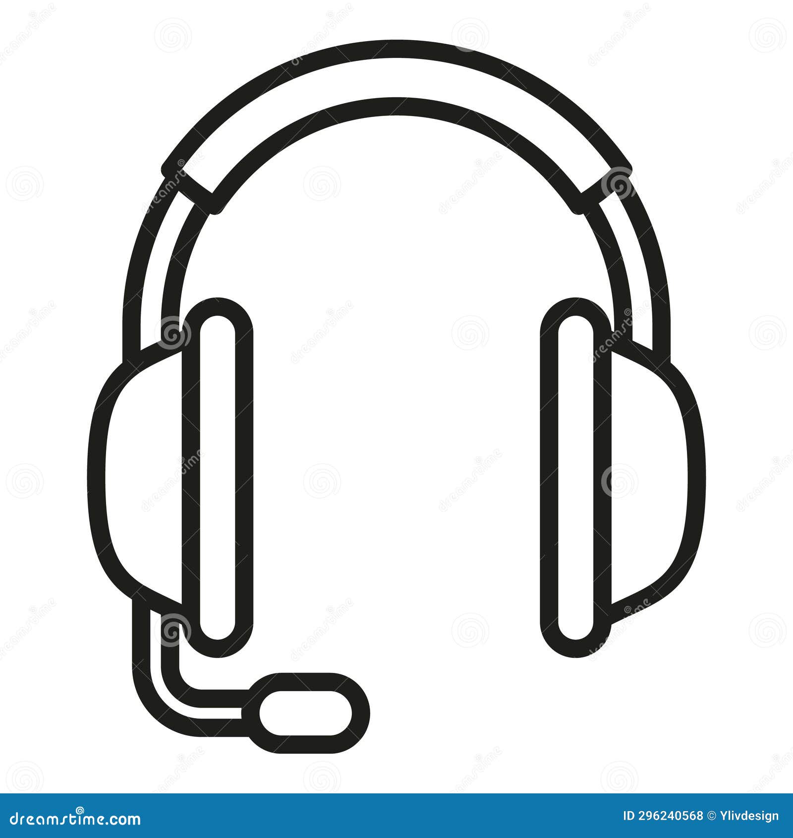 Smart Office Headset Icon Outline Vector. Work Data Stock Illustration ...