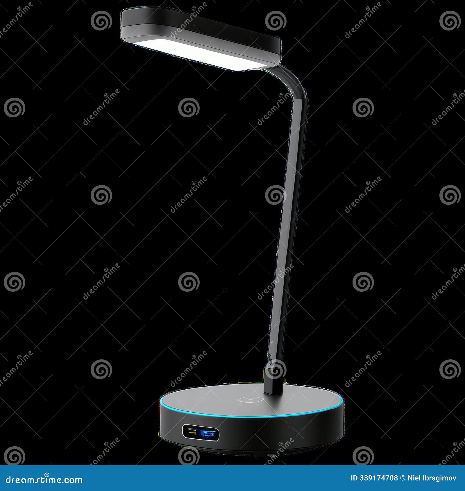 Smart Office Lamp with Wireless Charging Base Isolated Stock Photo ...