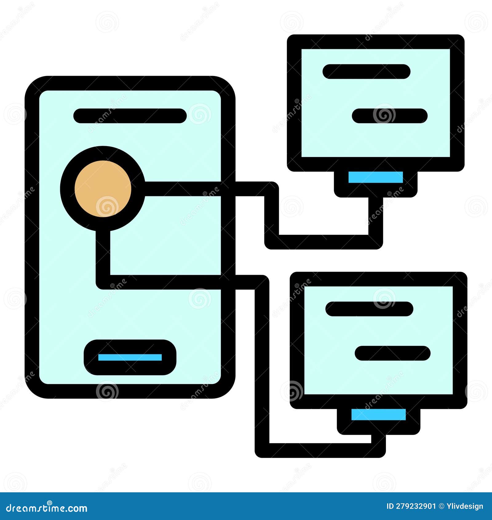 Smart Office Network Icon Vector Flat Stock Vector - Illustration of ...