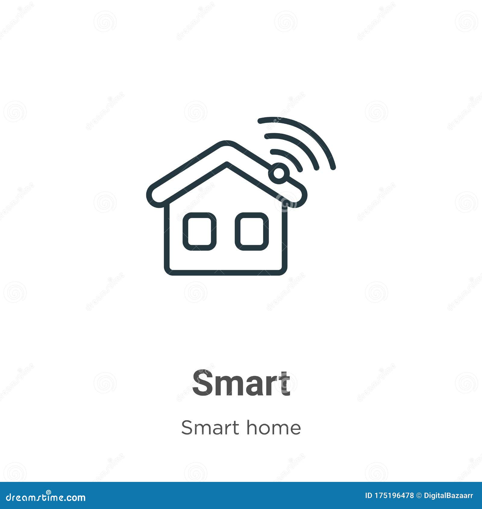 Smart Outline Vector Icon. Thin Line Black Smart Icon, Flat Vector ...