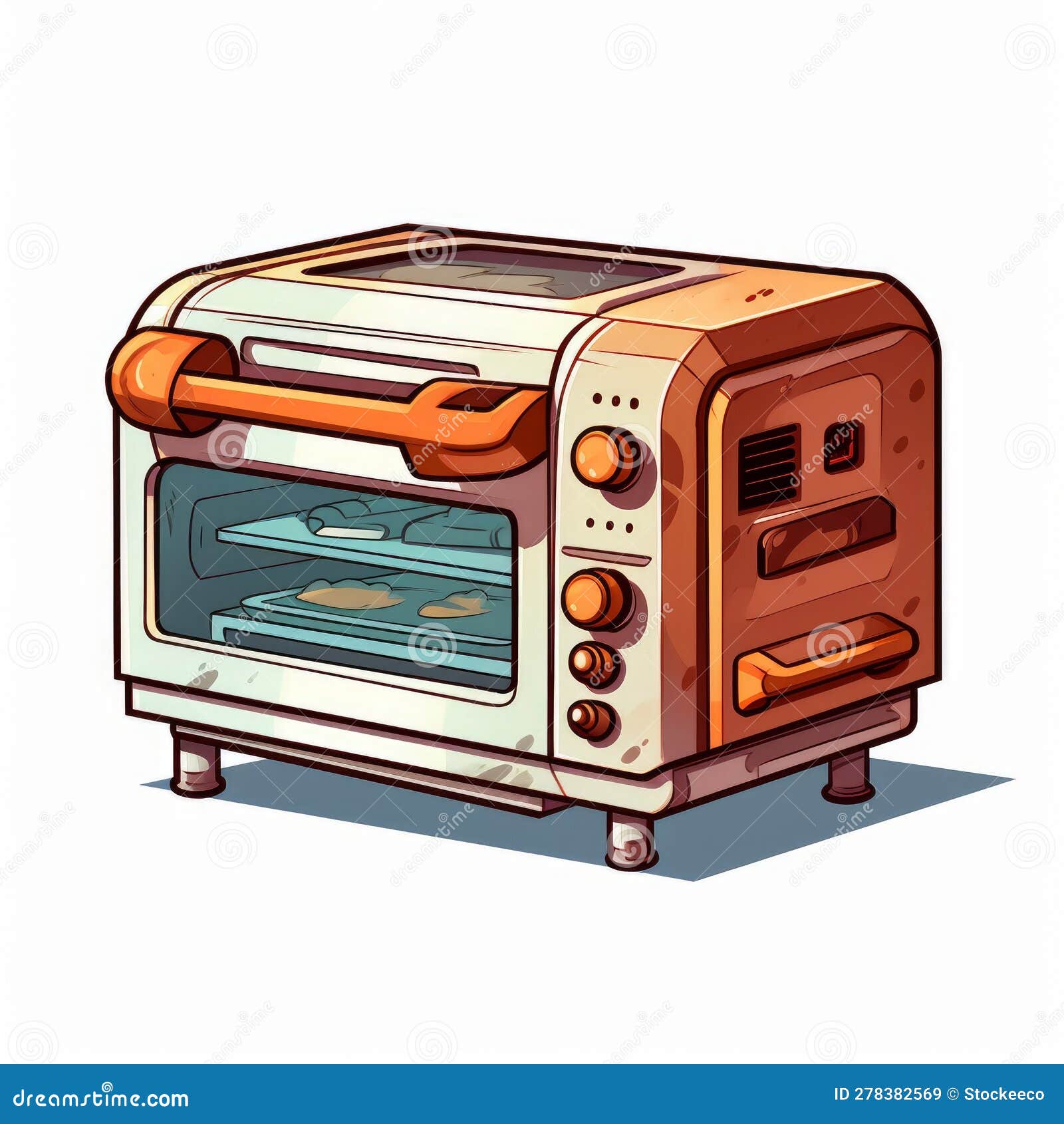 Smart Oven 2d Sprite in Comic Style Stock Image - Image of background ...