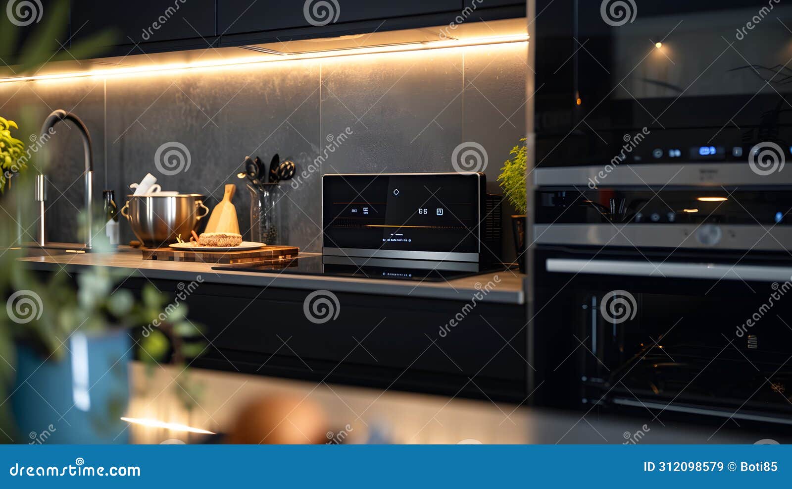 Smart Oven in a Modern Kitchen Showcasing the Oven S Touchscreen ...