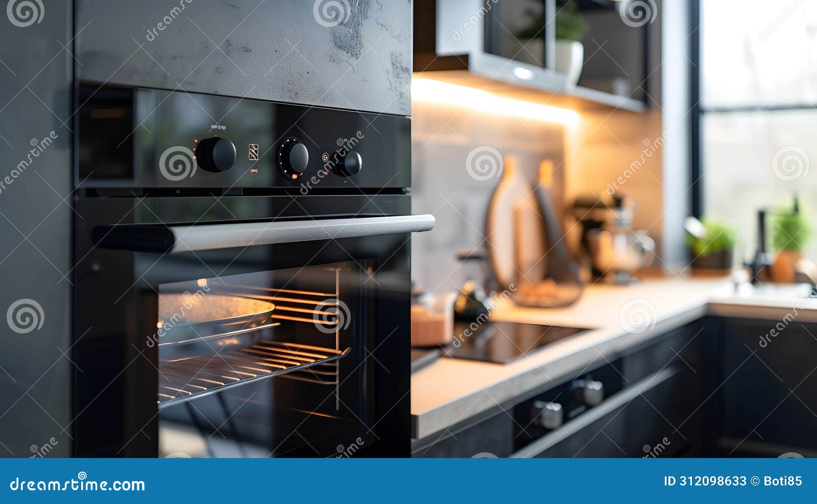 Smart Oven in a Modern Kitchen Showcasing the Oven S Touchscreen ...