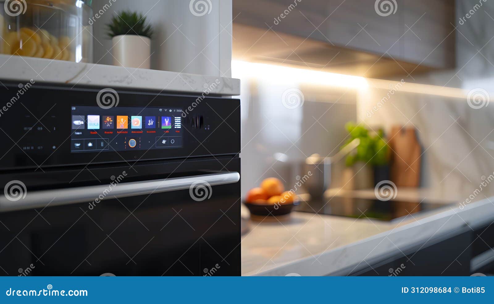 Smart Oven in a Modern Kitchen Showcasing the Oven S Touchscreen ...