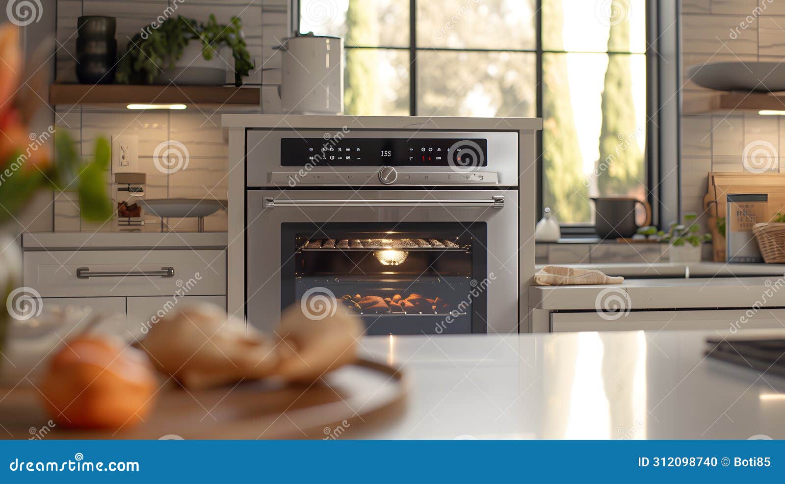 Smart Oven in a Modern Kitchen Showcasing the Oven S Touchscreen ...