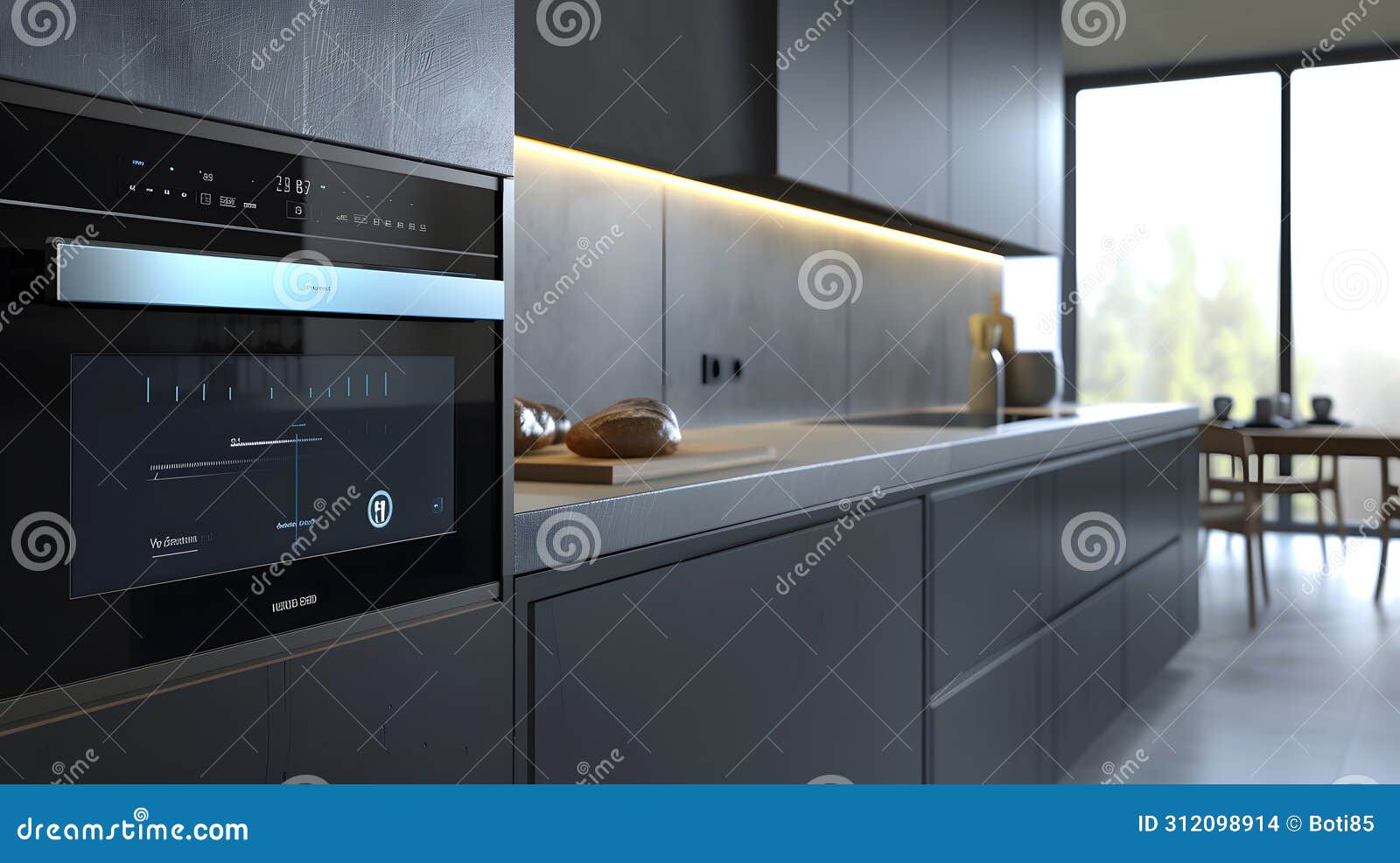 Smart Oven in a Modern Kitchen Showcasing the Oven S Touchscreen ...