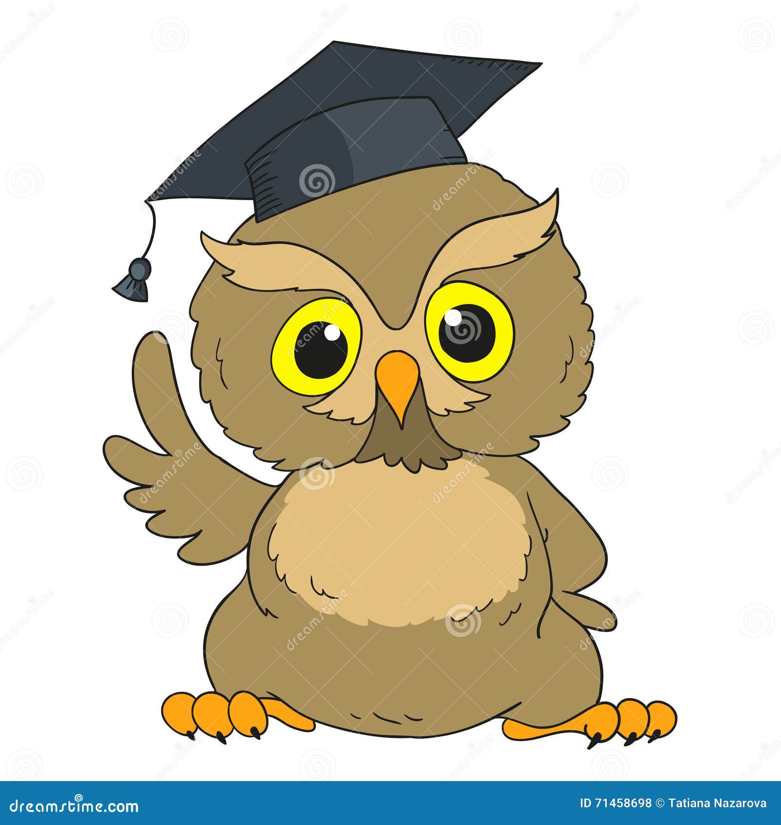 Smart Owl. Cartoon Character Graduation Owl Stock Illustration ...