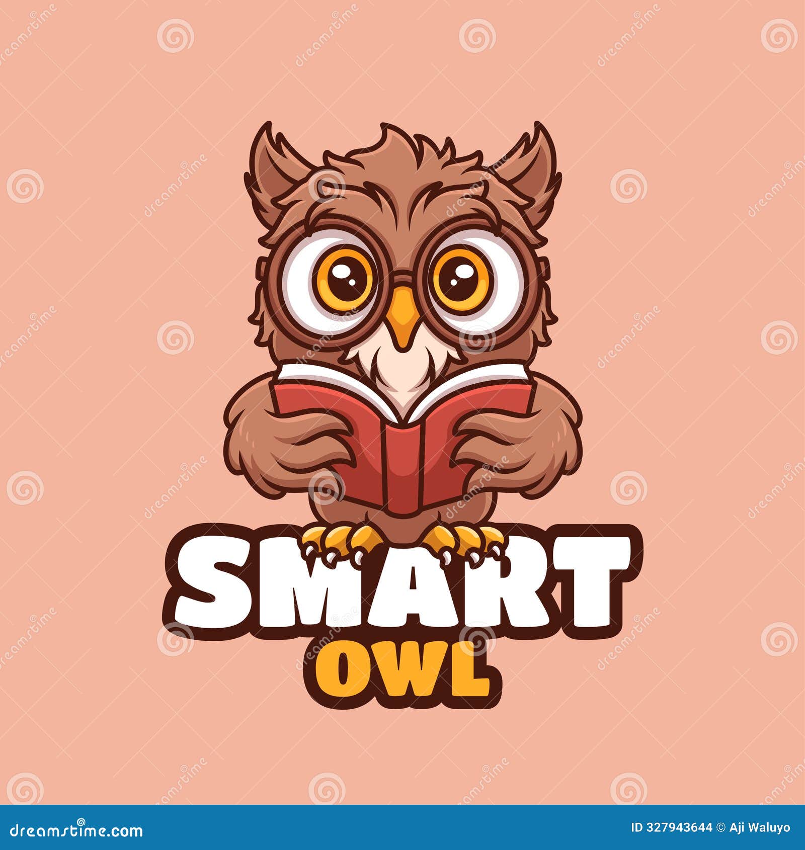 Smart Owl Cartoon stock vector. Illustration of design - 327943644