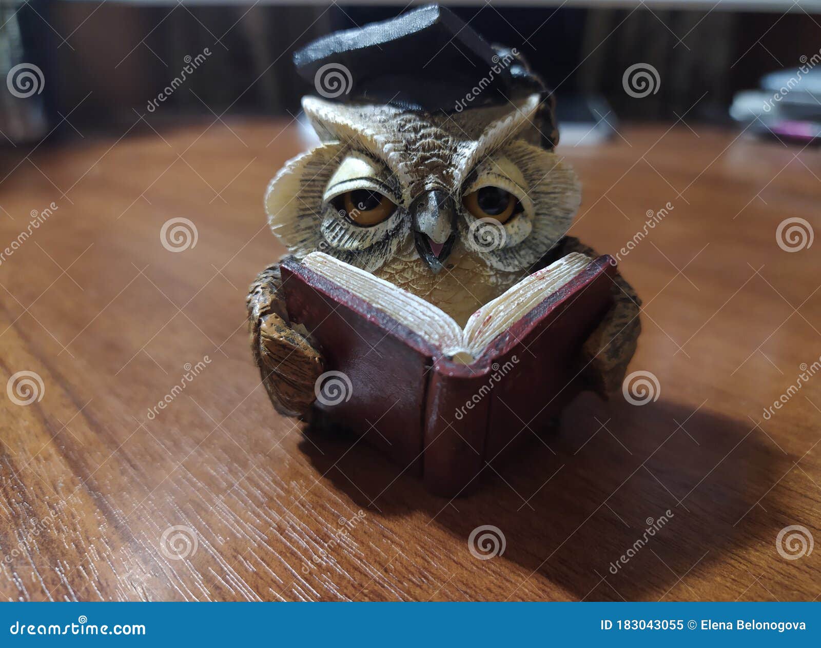 Smart owl figurine stock image. Image of handwork, bird - 183043055