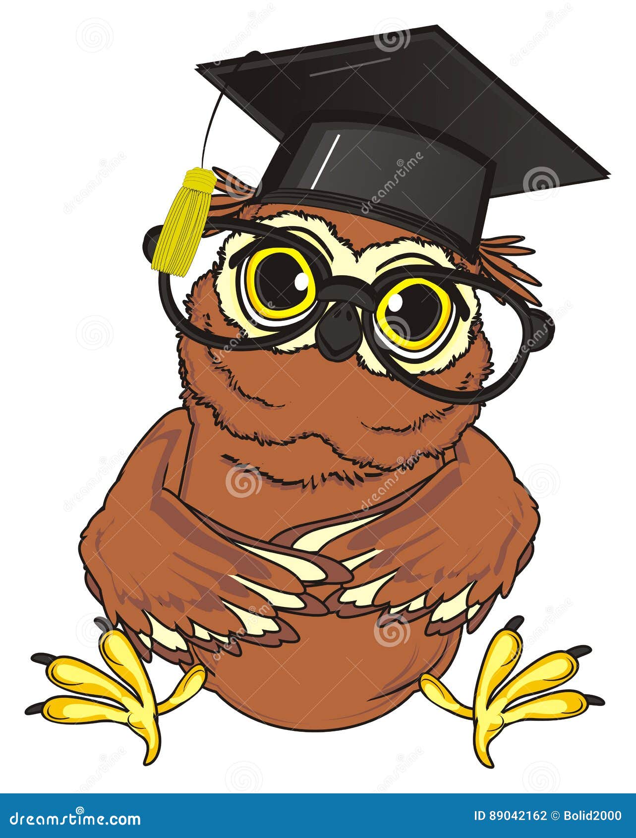Smart owl sit stock illustration. Illustration of mind - 89042162