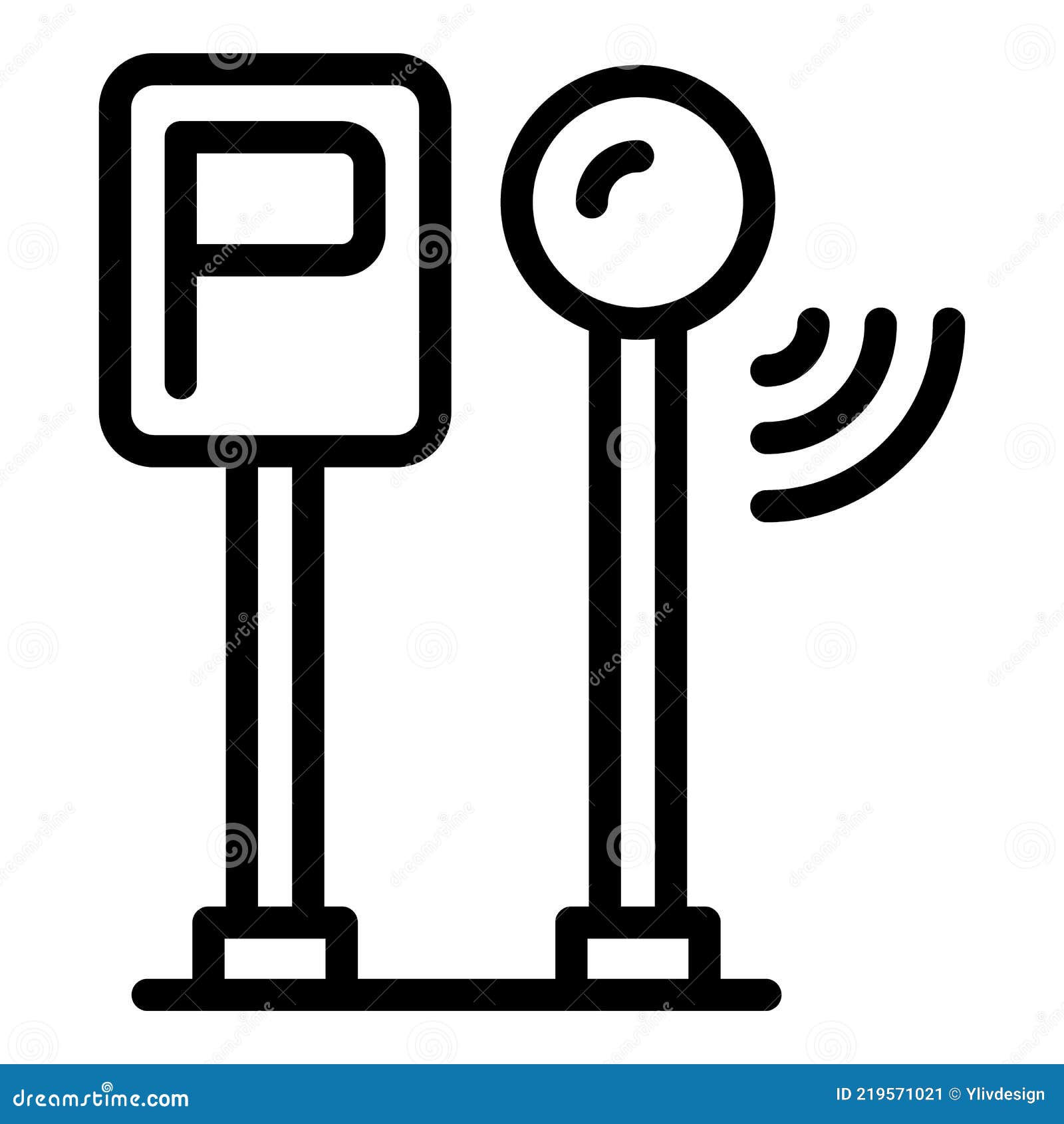 Smart Parking Icon, Outline Style Stock Vector - Illustration of ...