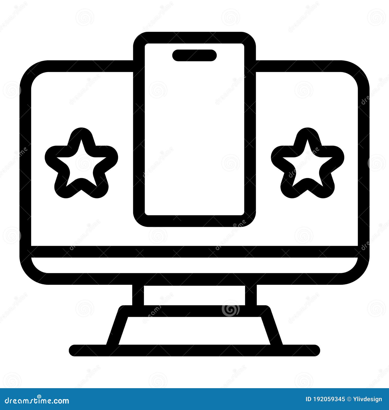 Smart Pc Authentication Icon, Outline Style Stock Vector - Illustration ...